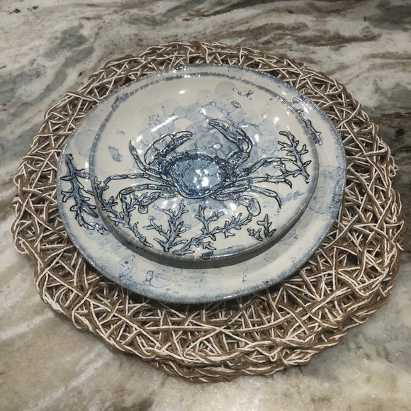 Spectrum Designz | Dining | Spectrum Blue Crab 8 Salad Plates Set Of 4 ...